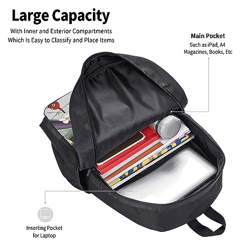 RACEK Pik-min Backpack Cartoon Laptop Backpacks Lightweight Fashion Travel Daypack Large Capacity Multifunction Adjustable Straps Bags For Women Men