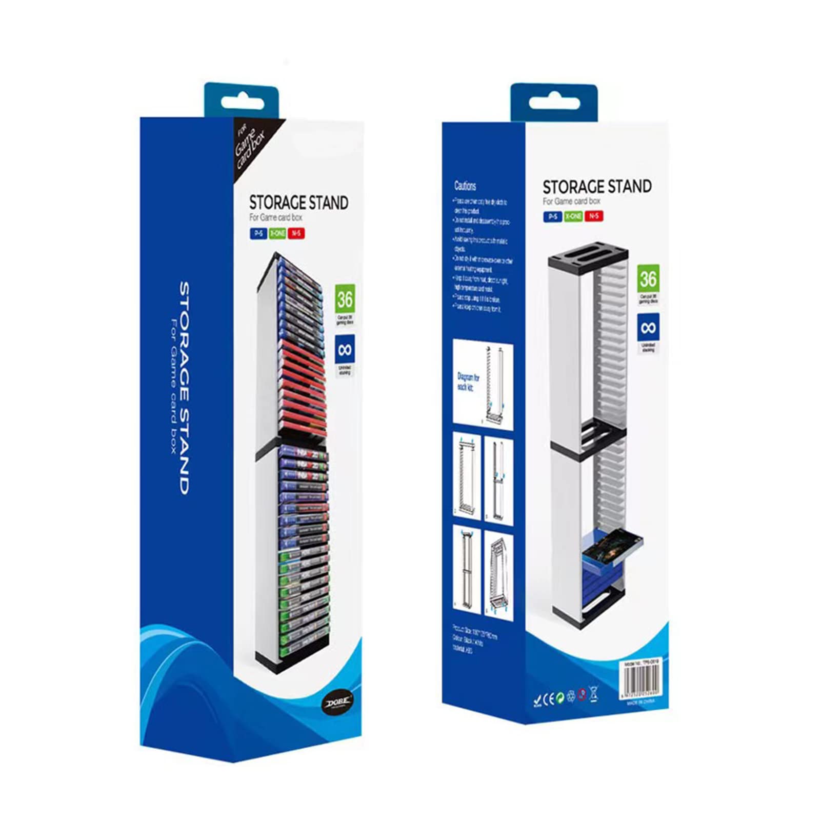 PS5 Game Organizer Stores 36 Games Video Game Storage Stand Tower Compatible with PS5/ PS4/ Xbox Series S & X/Xbox one Game