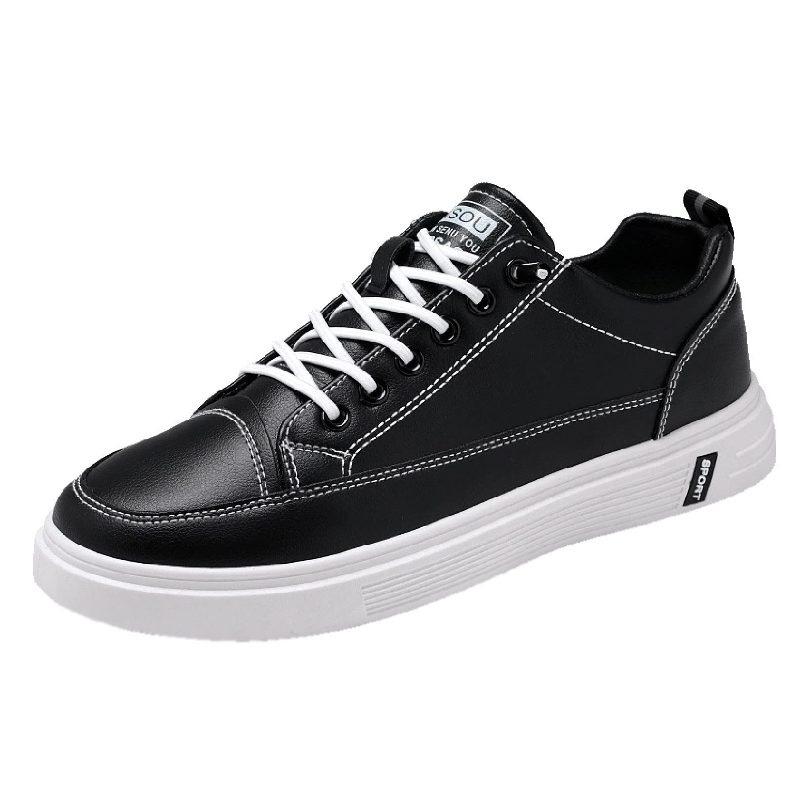 Men All Breathable Leather Casual Canvas Shoes