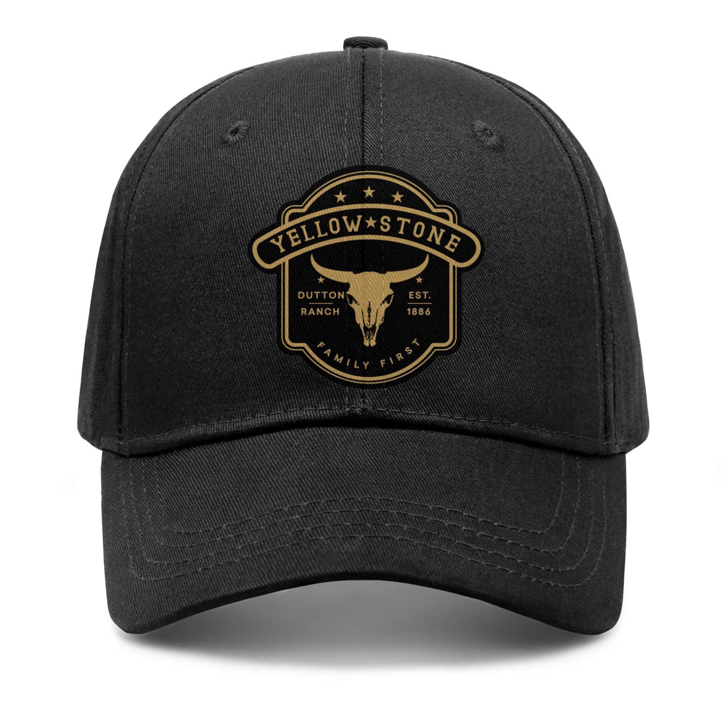 PIONISM Men's Adjustable Hat Black Hat (Dutton Ranch 1886)