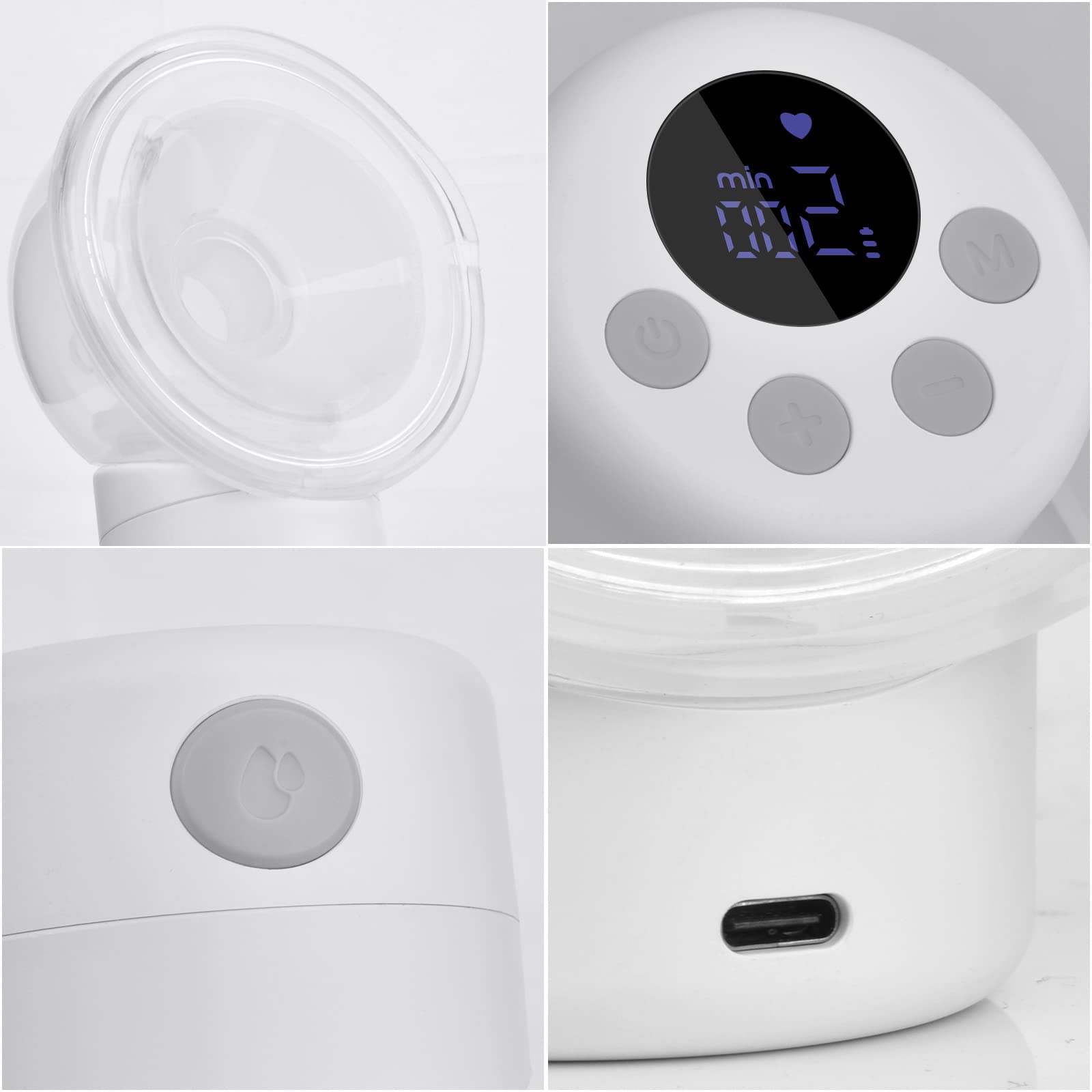 PULLNSCOOP Electric Wearable Breast Pump Pain Free Hands Free Effective Suction Portable Breastfeeding Low Noise 2 Modes 9 Levels