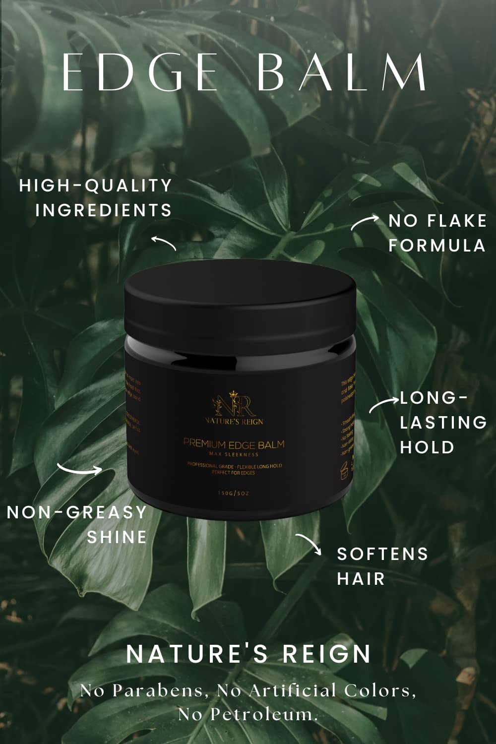 Premium Grade Edge Control- 5oz.- Strong Hold, for 4c hair, adults and kids, No flaking, Non-Greasy (Mango)