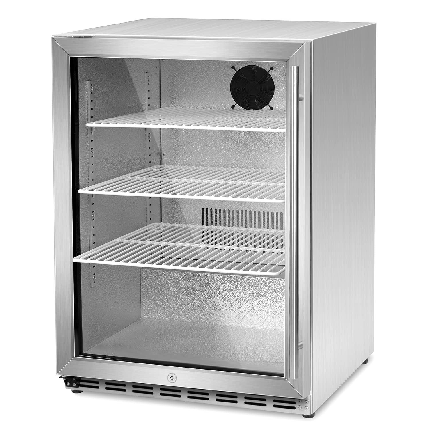 ICEJUNGLE 24 '' Beverage Refrigerator Cooler, 160 Cans Outdoor Refrigerator,Built-in or Freestanding Under Counter Beverage Beer Fridge for Kitchen,Home use and Office