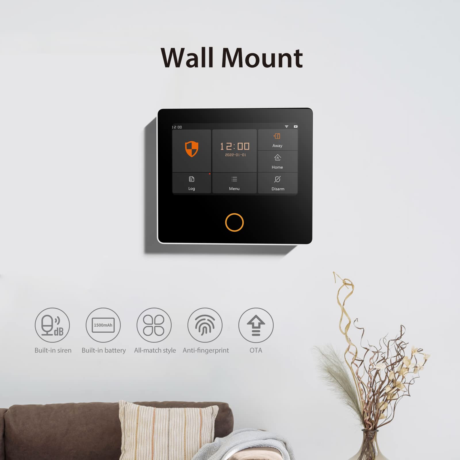Staniot Home Security System Basic Kit for Apartment, Secpanel 5 Wireless Alarm System Kit, IPS Touch Screen Panel, Door Sensor, Remote Control, High Decibel Siren for Home Security, Work with Alexa