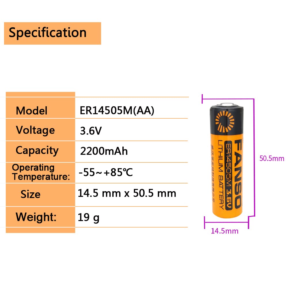 STEPMAX 20 Pack ER14505M 3.6V Lithium Battery 2200mAh ER14505 LS14500 Non-Rechargeable Battery