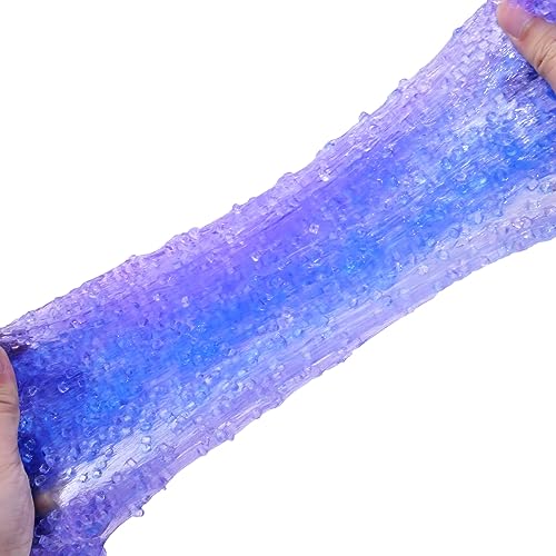 Purple Blue Bead Slime, Soft Jelly Clay Slime Sugar Blitz for Girls Boys, Red Contton Candy Slime kit Party Favors