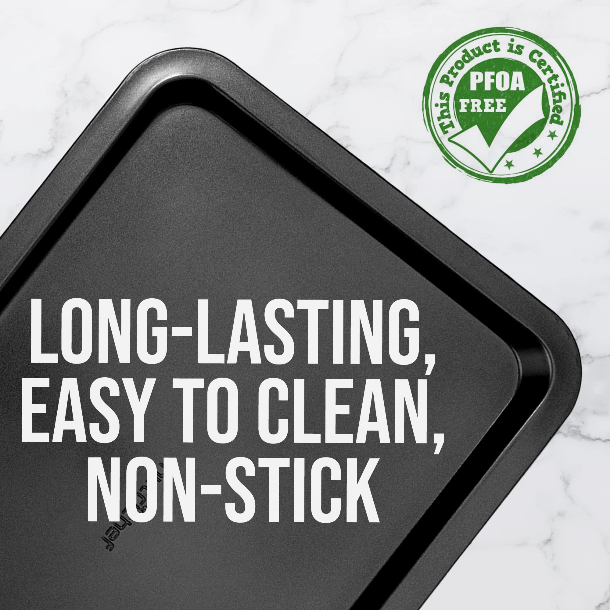 NutriChef 17” Non Stick Cookie Sheet, Large Gray Commercial Grade Restaurant Quality Carbon Metal Bakeware, Compatible with Model NCBS10S