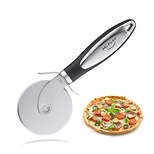 Pizza Cutter Wheel,Mituer 8.2 inch Super Sharp Pizza Cutter, Pizza Slicer With Non-Slip Handle, Stainless Steel Pizza Wheel Cutter, Dishwasher Safe