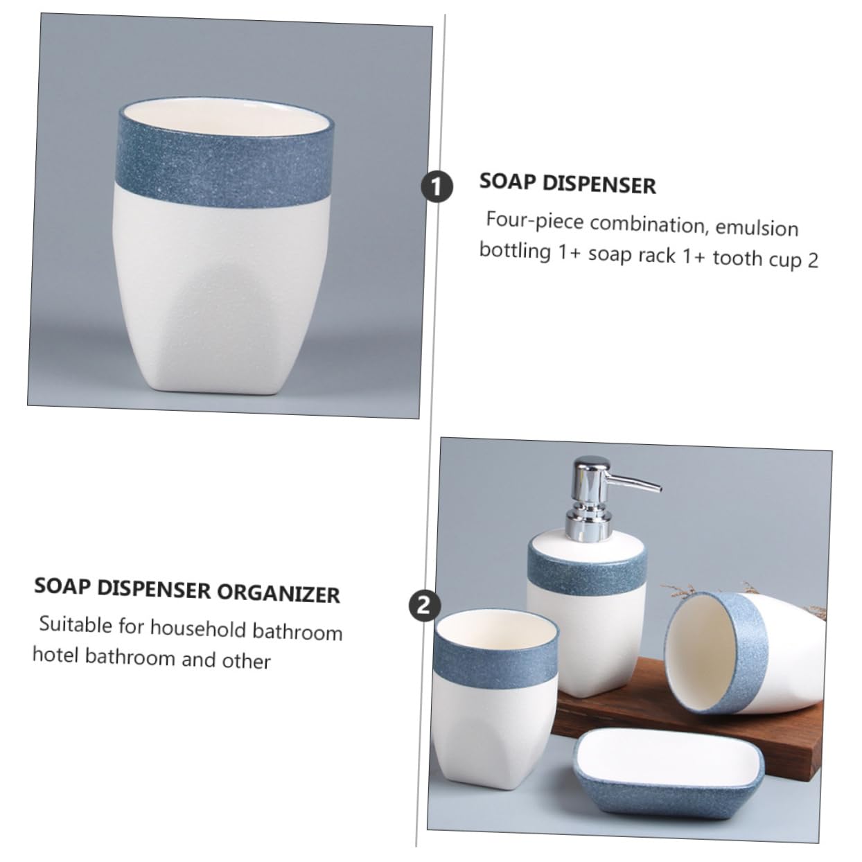 LABRIMP 1set Bathroom Four Piece Set Liquid Pump Bottle Soap Dispenser Bottle Drain Soap Dispenser Organizer Lotion Pump Dispenser Lotion Dispenser Pump Ceramics Lip Gloss Pearlescent
