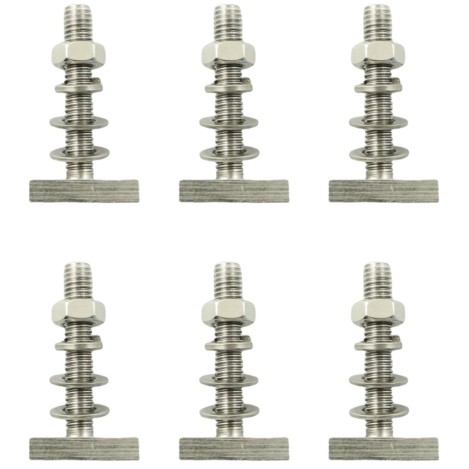 TAODAN 6 Sets 304 Stainless Steel Square Head Bolt Sets M8 T Track Bolt Adapters for Solar Panels Roof Rack Crossbars Platforms Cargo Baskets Fixed Bikes