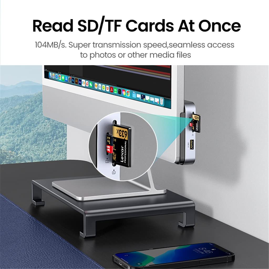 SDFGH 5 in 1 Type UGREEN USB C HUB to USB 3.0 5Gbps TF/SD Card 104MB/s Accessories Magnetic
