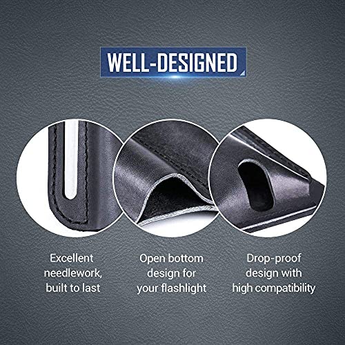 NEXTORCH EDC Leather Sheath, Multitools Sheath,Knife Belt Sheath/Leather Flashlight Holster/EDC Pocket Organizer Sheath for men, FLashlight Sheath for Knives/Flashlights/Tactical Pens/Tools