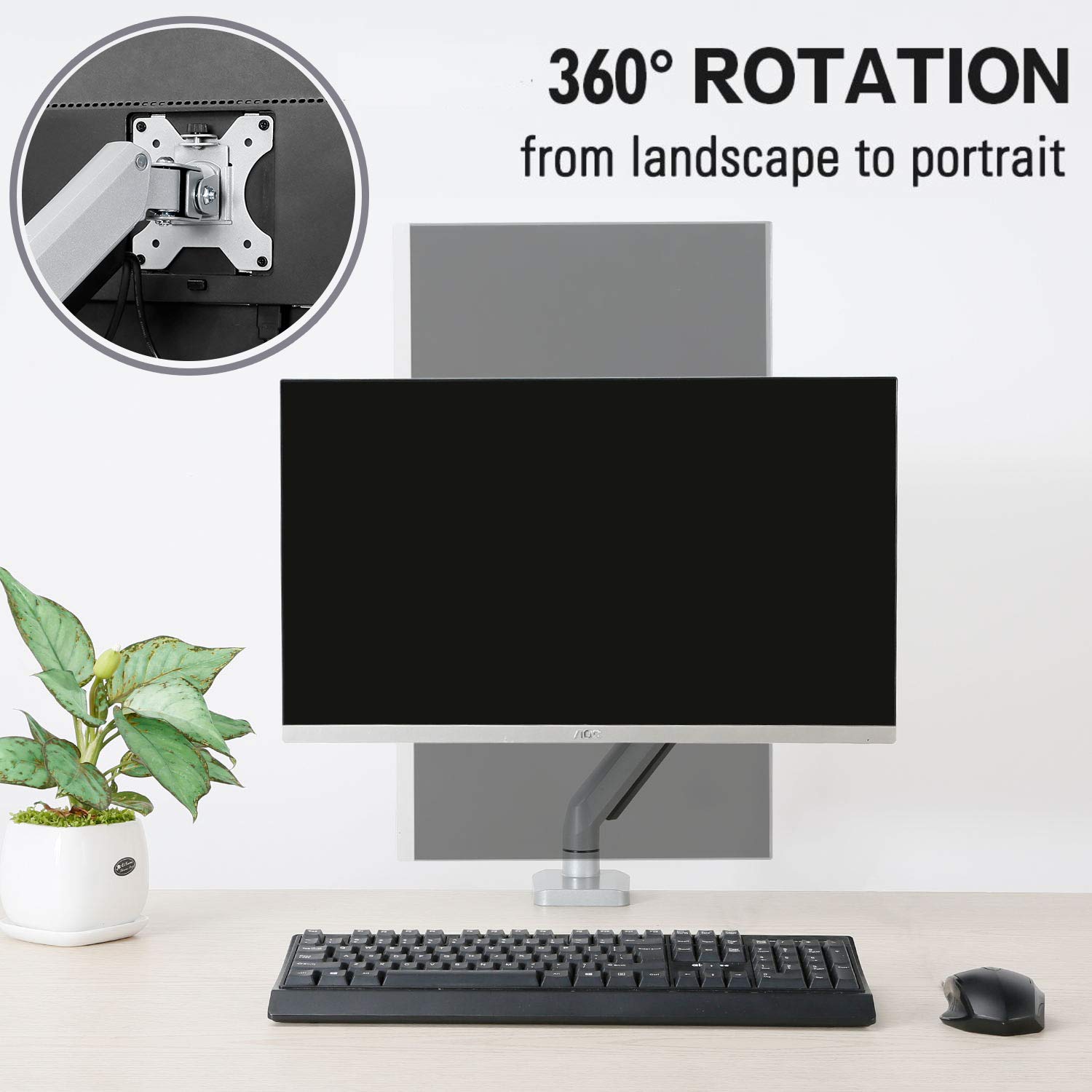 MOUNTUP Single Monitor Mount & Gaming Black Red Single Computer Monitor Stand Desk Mount Bundle