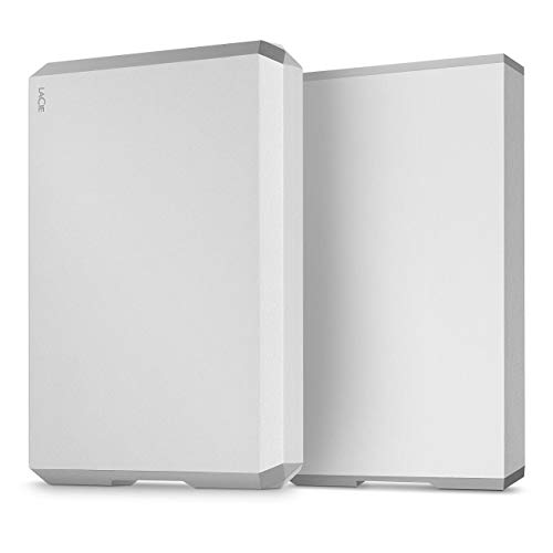 LaCie Mobile Drive 5TB External Hard Drive Portable HDD – Moon Silver USB-C USB 3.0, for Mac and PC Desktop, 1 Month Adobe CC (STHG5000400) (Renewed)