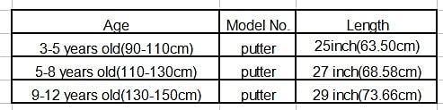 Kids Golf Putter Right Handed Stainless Steel Rio Beginners Practice Junior Golf Clubs for 3-12 Years 24''-28'' (black&yellow,3-5Y)