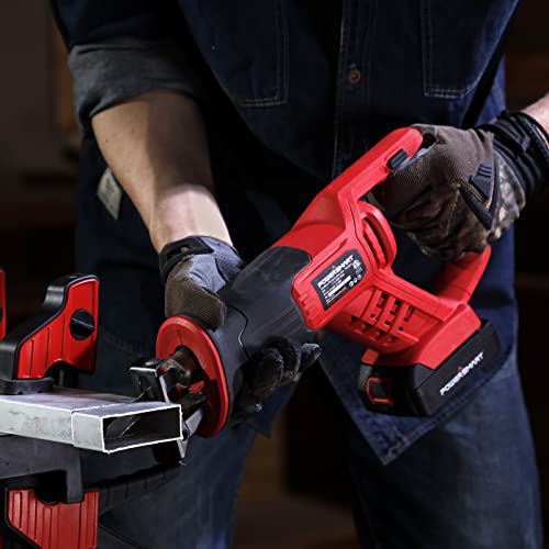 PowerSmart Reciprocating Saw - 7.5 Amp No-load Speed 2800SPM Reciprocating Saw Corded, Electric Hand Saw, 5 Blades for Cutting Wood, Metal and PVC Easily