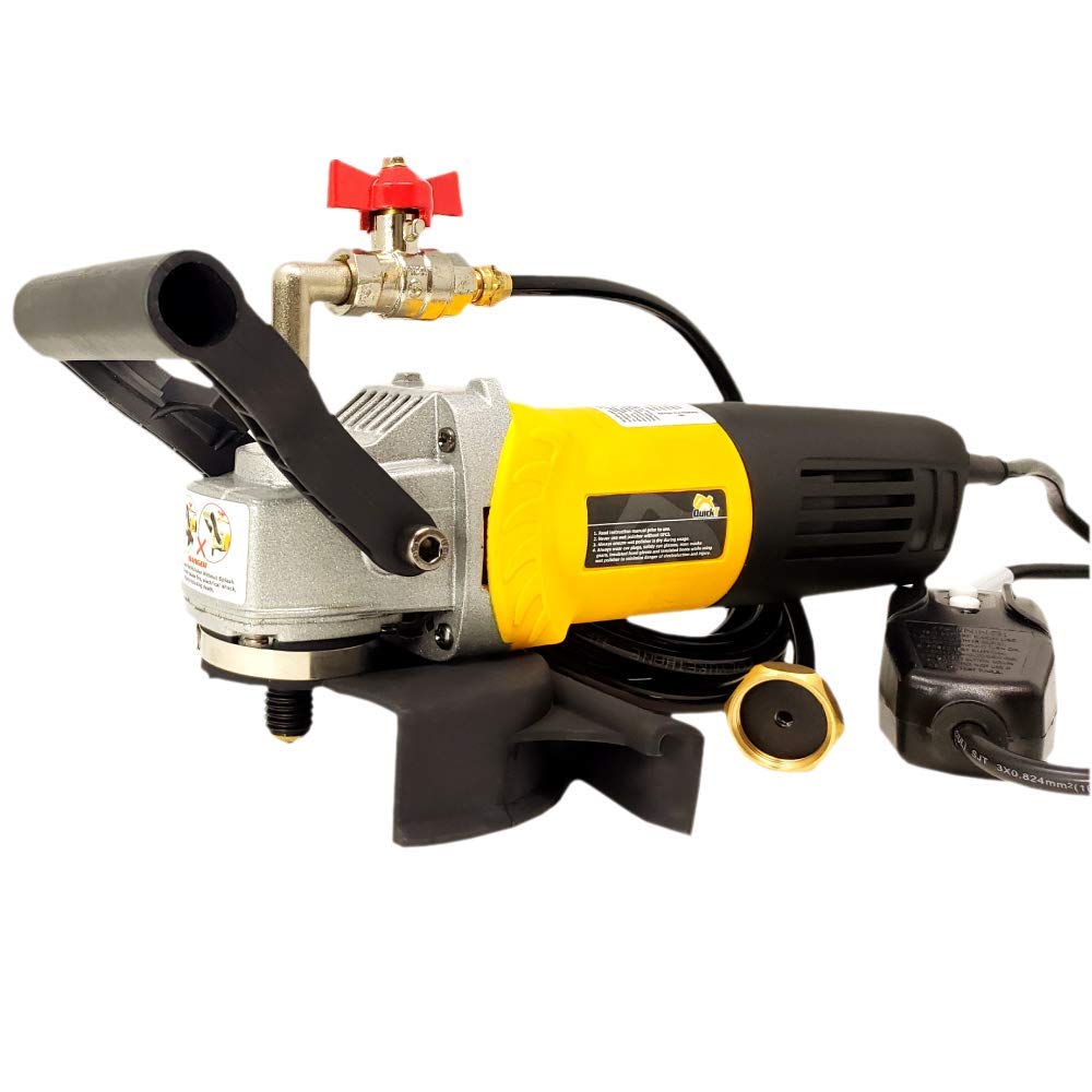 QuickT SPW702A Concrete Countertop Wet Polisher Variable Speed Grinder Sander Granite Stone Polisher Polishing Fabrication Tools Kit - 4" Diamond Polishing Pads for Concrete Granite Marble Tile Polish