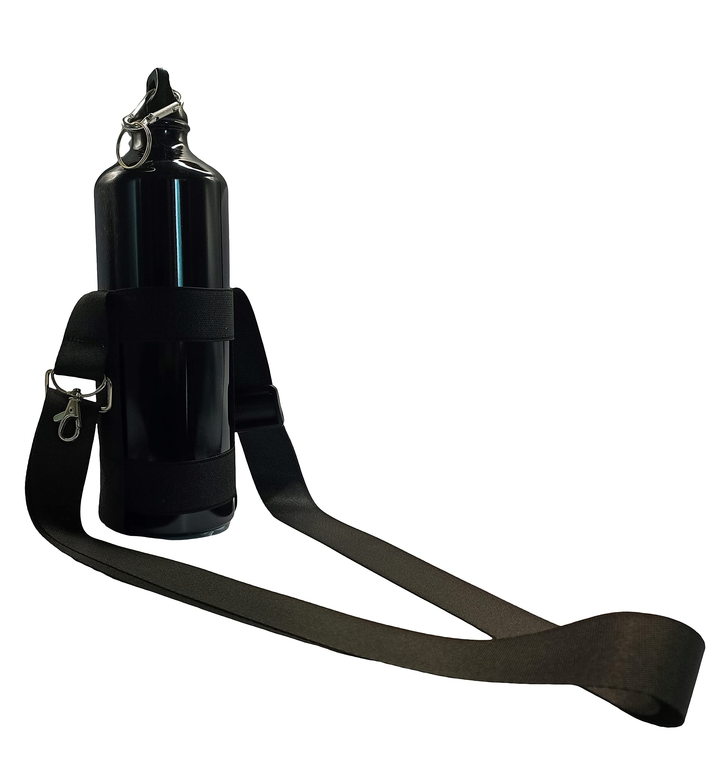 norspor Water Bottle Holder with Strap,Water Bottle Sling,Water Bottle Carrier Strap with Adjustable Shoulder Belt 12 oz to 64 oz for Camping,Hiking,Walking-1 Pack(Black)-Bottle Excluded