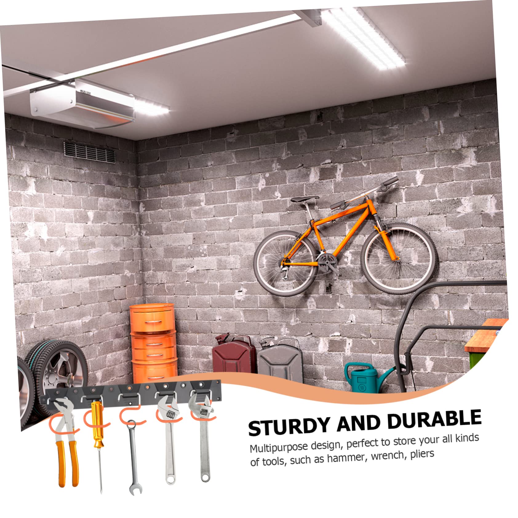 SECFOU 1 Set gardening tool storage bike wall utility wall tool hangers garage hooks wall holders for tools heavy duty hangers Wall Tool Organizer Hook Metal with hook utensils