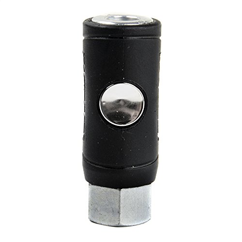 Rapidair K7220 Push Button Safety Air Quick Coupler, 1/4 FNPT, Black