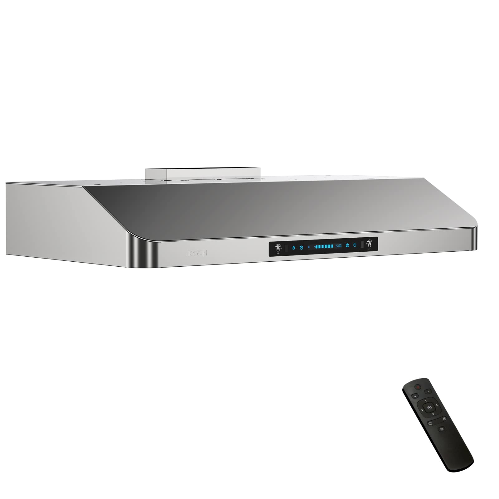 IKTCH 30 inch Under Cabinet Range Hood, 900 CFM Range Hood with 4 Speed Gesture Sensing&Touch Control Panel, Stainless Steel Range Hood 30 inch with 2 Pcs Baffle Filters