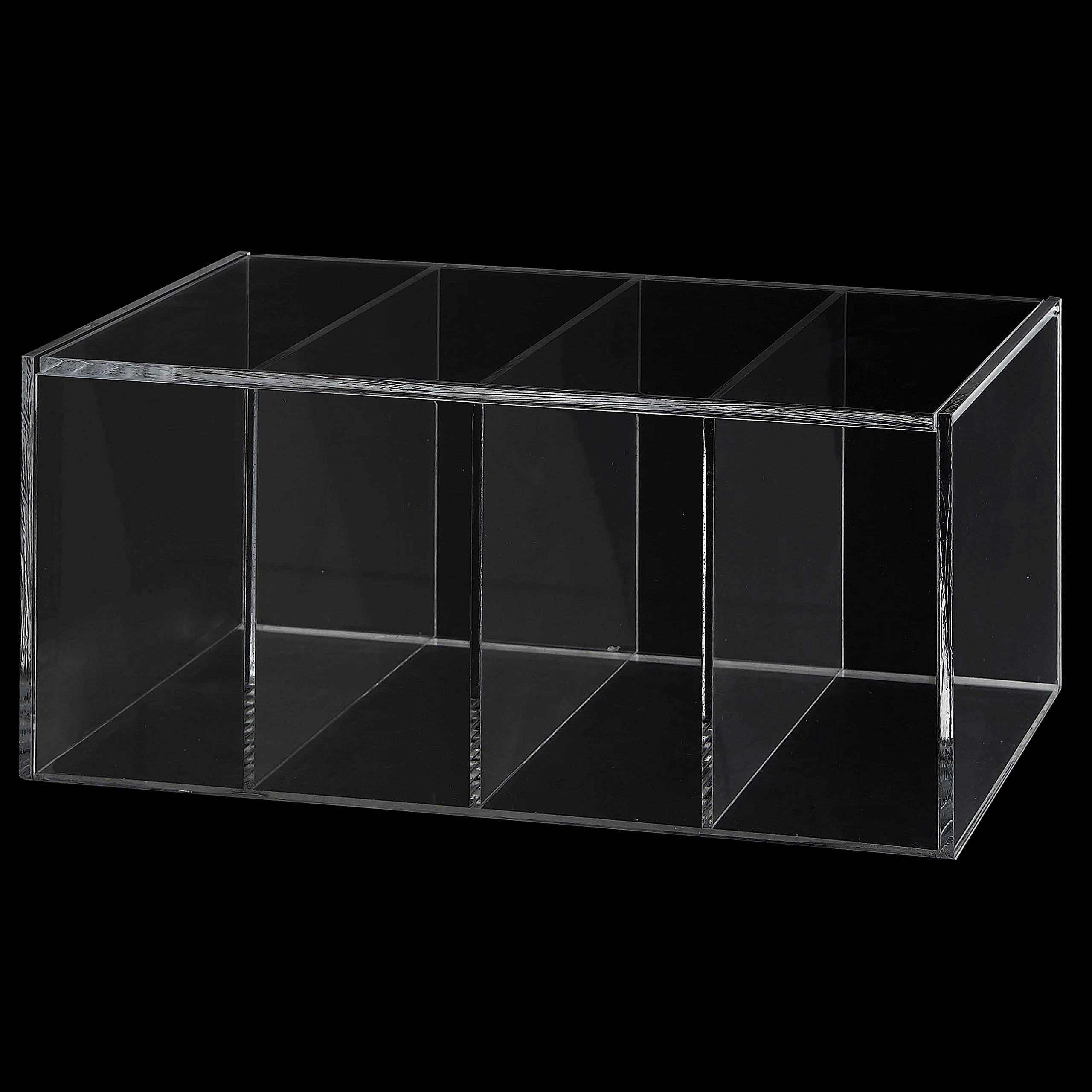 MyGift Deluxe Clear Acrylic Coffee Pod Holder, Coffee Bar Accessories Organizer with 4 Compartments and Hinged Lid