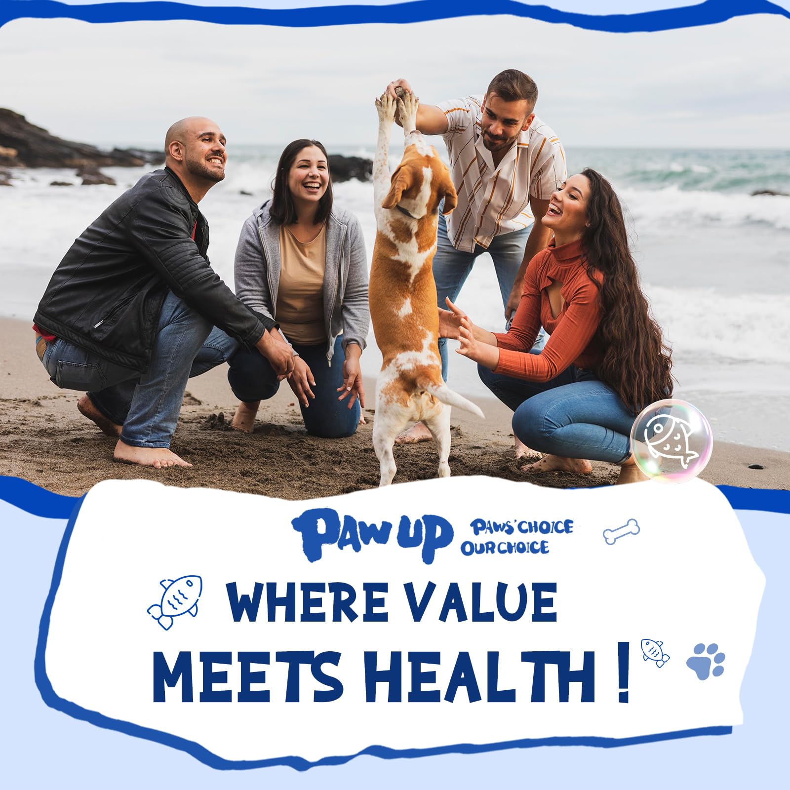 PAWUP Cod Skin Dog Treats Natural Fish Skin Roll Dog Snacks w/Taurine, Single Ingredient Cod Skin Chews, Rich in Omega 3, 16.2 oz