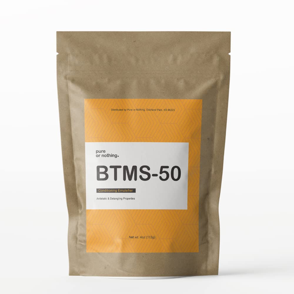 Pure or Nothing BTMS 50 | Sizes 4 oz, 8oz, 16oz | Plant Based Conditioning Emulsifier For DIY Hair Conditioners, Lotion Making, Scrubs| 4 oz.
