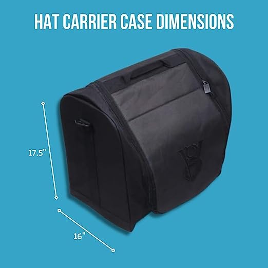 Homiegear Authentic Cap Carrier Case for 24 Caps - Water Resistance Quality Polyester Cap Storage Bag with Double Compartment - Black