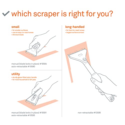 Slice 10591 Manual Utility Scraper, Locking Ceramic Blade, Rust Free, Finger Friendly, Soft-Touch Comfort Grips Reduce Strain, Regular - Manual (Locks in Position)