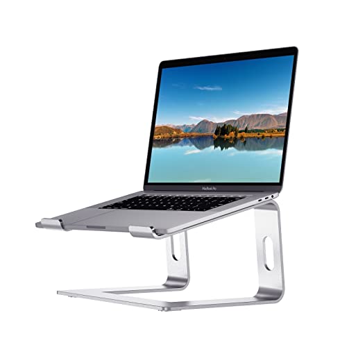 Laptop Stand for Desk Aluminum Computer Stand for Laptop Riser Holder Notebook Stand Compatible with MacBook Air Pro, Dell, HP, Lenovo Samsung, Alienware All Laptops 11-17.3β (Silver)