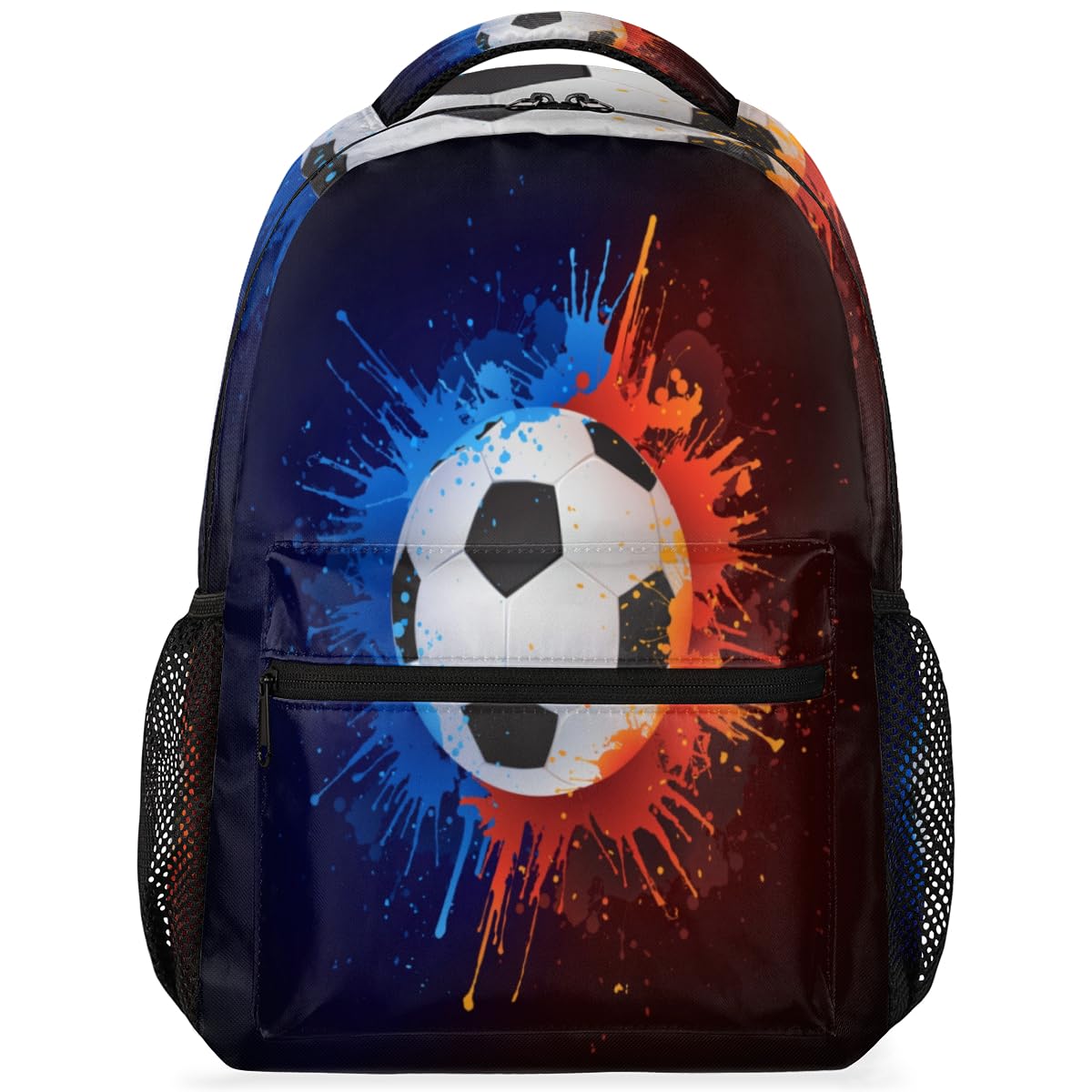 Lakiniss Soccer Ball Backpack Multiple Pockets Personalized Bag Backpack with Laptop Compartment Waterproof Durable Lightweight Packable Travel Backpack 11.4 * 8 * 16 Inches