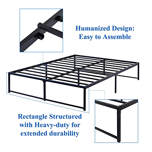 VECELO 14 Inch Queen Size Metal Platform Bed Frame,Industrial(2 Set)