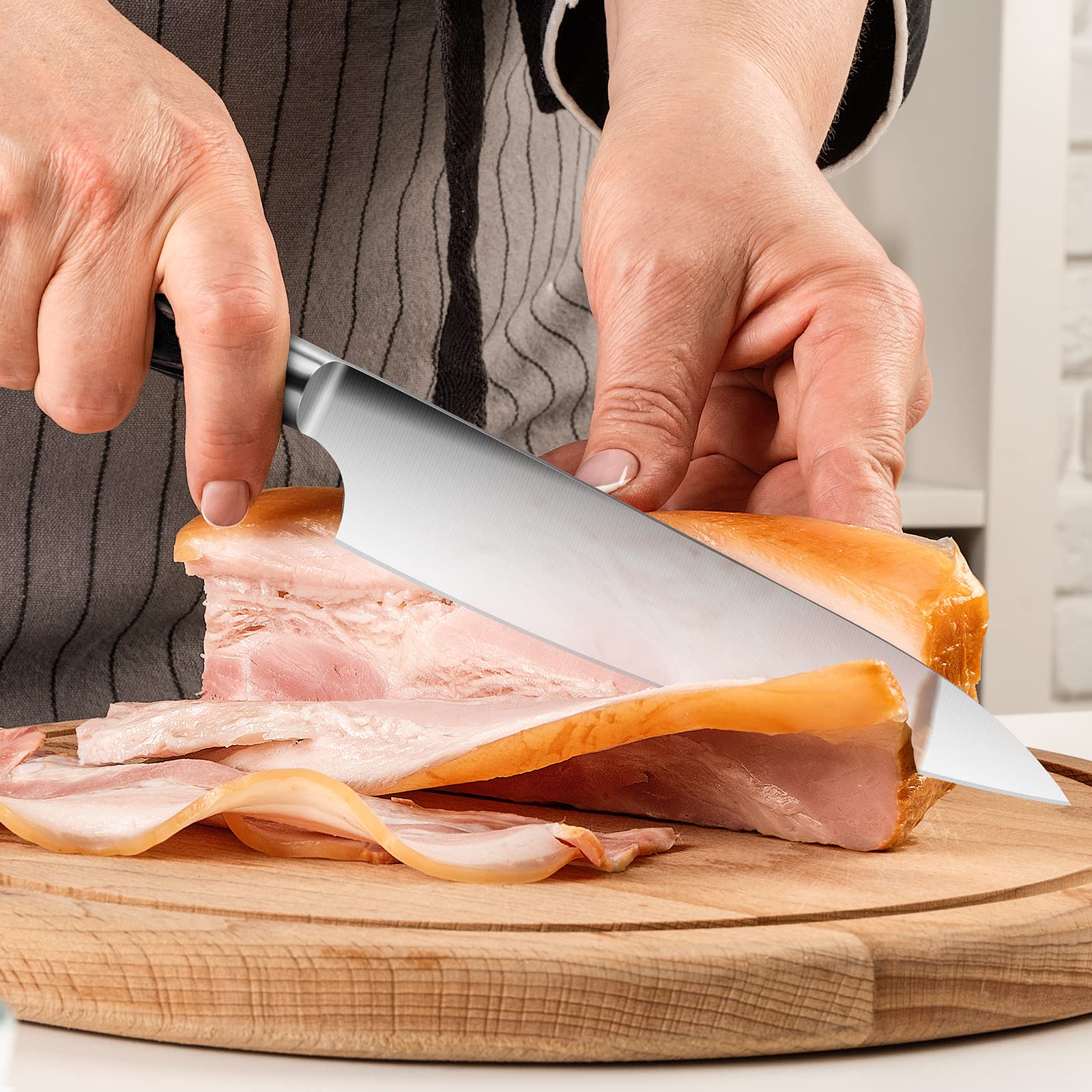 My Mozzi Chef Knife - Professional Knife with Ergonomic Handle and High Carbon Stainless Steel Ultra Sharp Paring Kitchen Chef Knife 8 inch