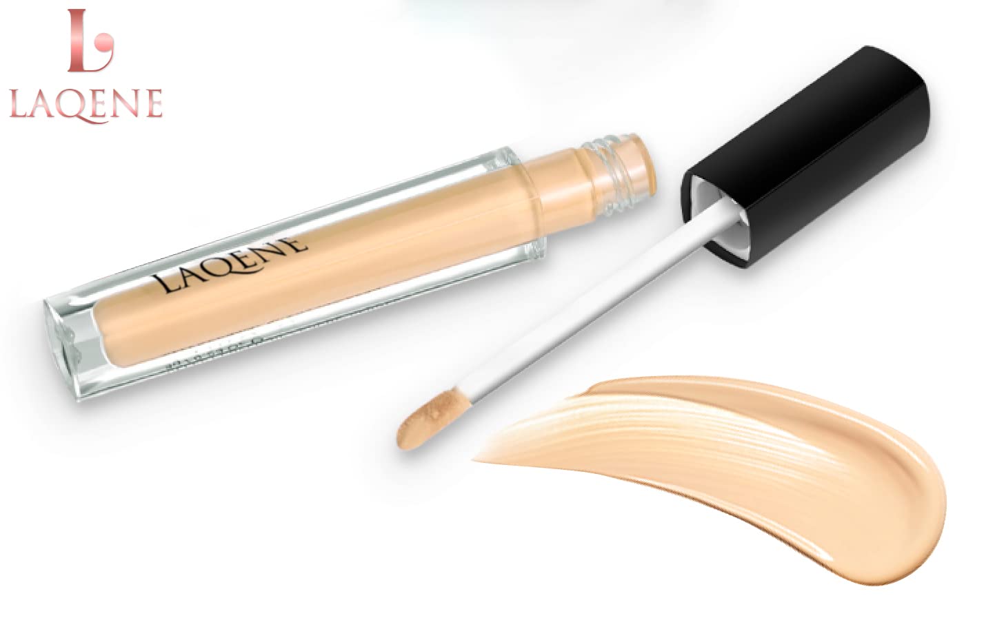 LAQENE Luxury Line: Concealer For Flawless Silky Smooth Full Coverage - Hydrating, Ultra Light, Long Wearing Lasting, For Dark Circles Blemishes - Natural Ivory - Blendable to Skin Tone