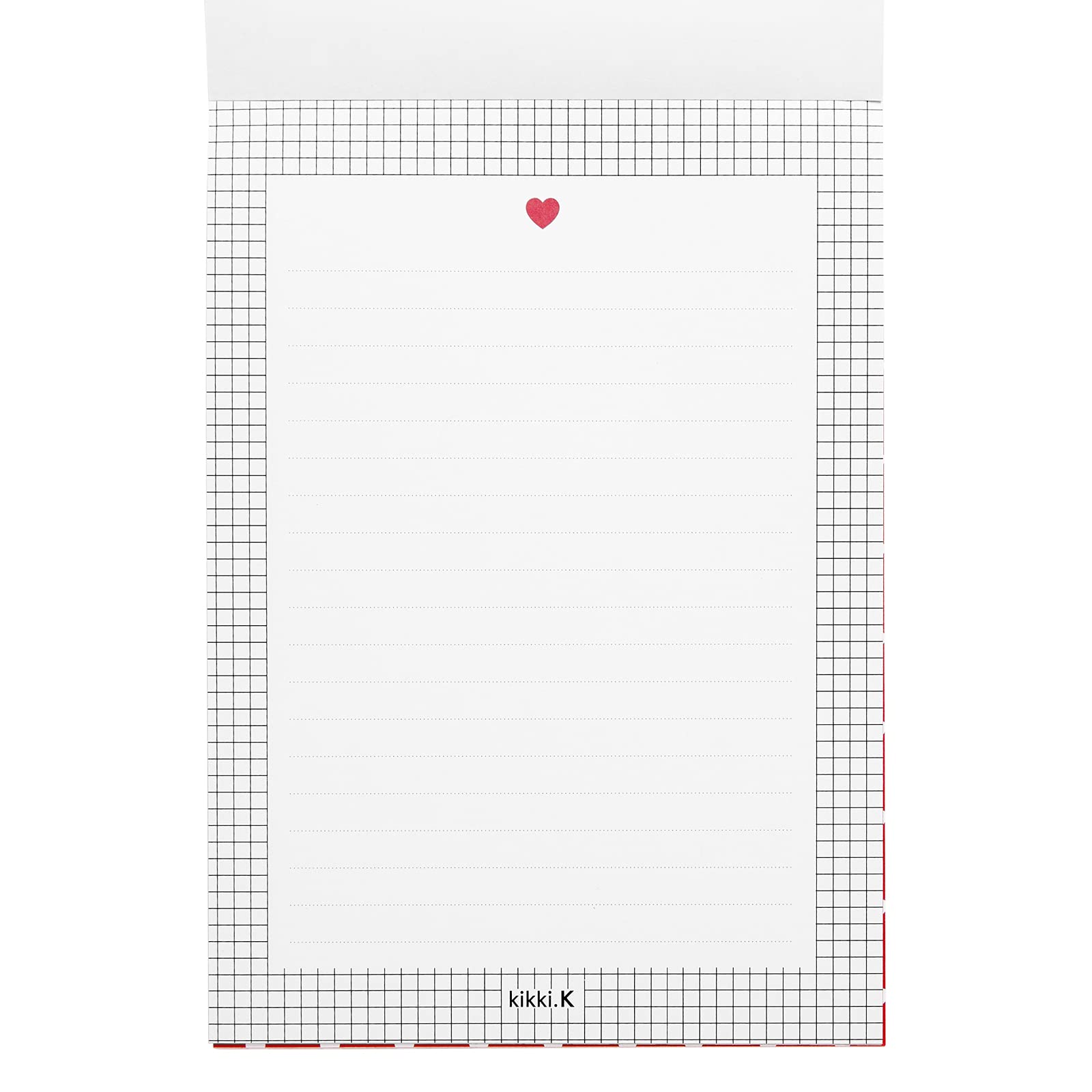 kikki.K Choose Love Collection - B6 Feature Notepad in Blush, Write Sweet Messages or Jot Down Notes, Die Cut in Heart Shape Page Design, 52 Cards, 4.02" L x 2.83" W x 0.94" H