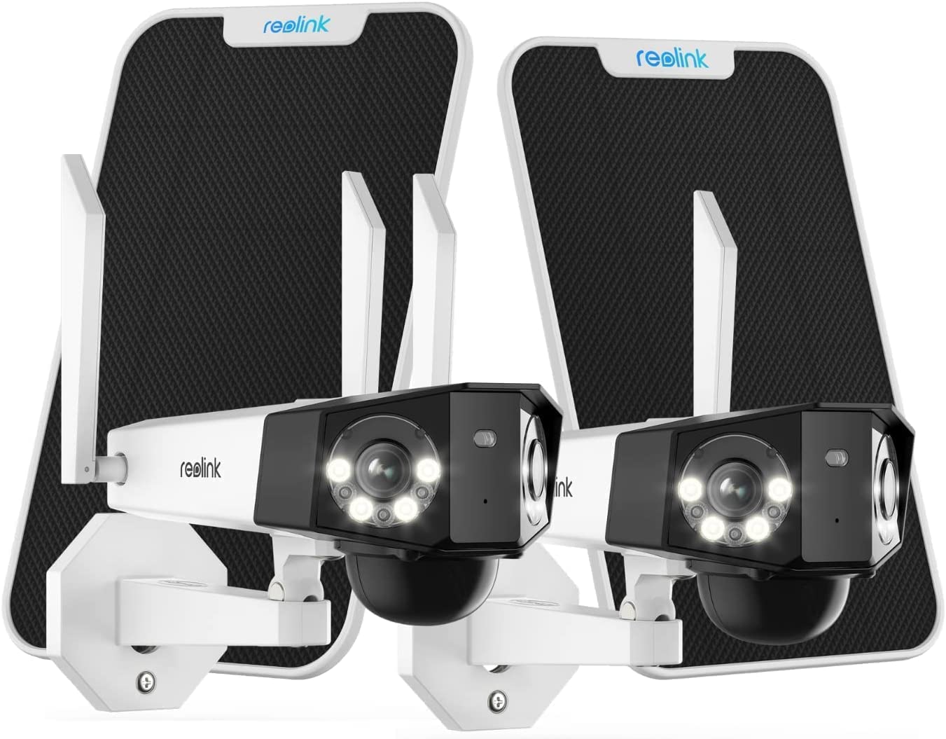 REOLINK 2K Security Battery Camera Outdoor Wireless Solar with Dual Lens 150° PIR Angle, 2.4/5GHz WiFi, Human/Vehicle Detection, Spotlights Color Night Vision, Two Way Talk, Duo w/Solar Panel 2 Pack