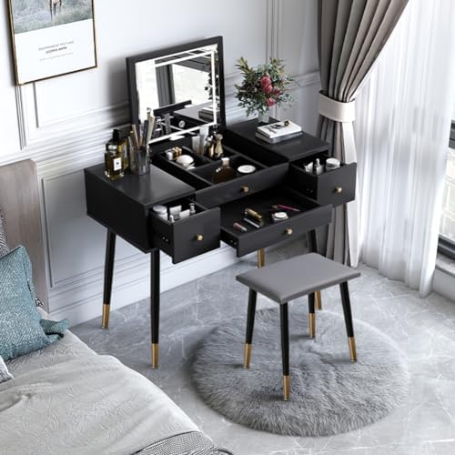 Ieejdn Black Vanity Set with 3-Color