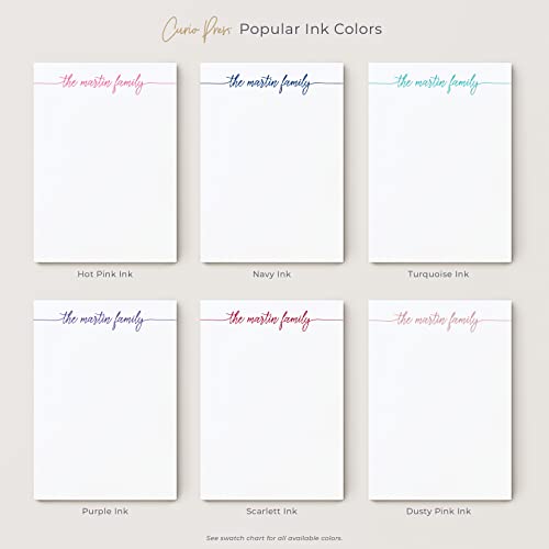 Professional Personalized Notepads - Small Notepad 5x7 w/ 50 Printed Sheets β Personalized Stationery w/Custom Size, & More - Classy Desk Supplies β Customizable up to 8x10β - Flowing Script Notepad