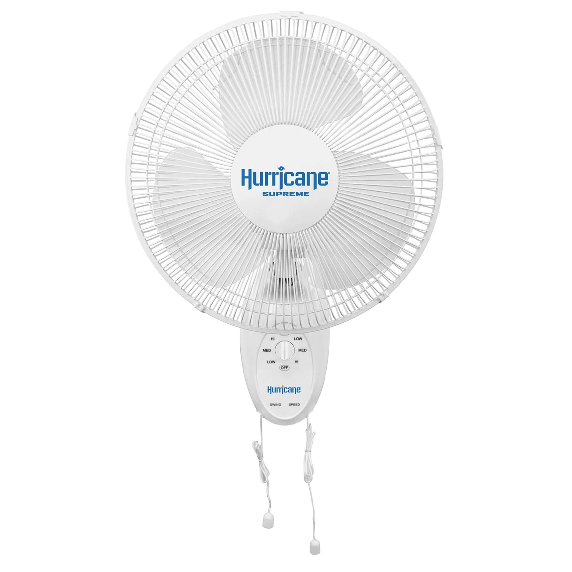 Hurricane Supreme 12" Oscillating Wall Mount Fan – Space-Saving, Powerful & Quiet 3-Speed Airflow, Adjustable Tilt for Home, Garage, Gym, and Workshop