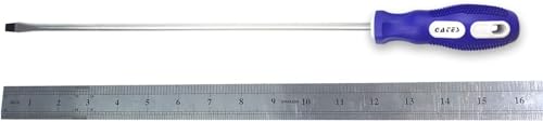 Slotted and Phillips Screwdriver, PH2 12" Long Cross-head Screwdriver & Flat Blade Screwdriver, 2 Packs Magnetic Screwdriver with Rubber Handle