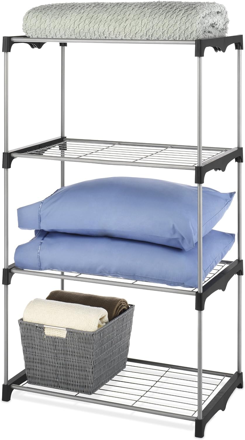 QJLSOE4-Tier Storage Cabinet, Black, YST-020
