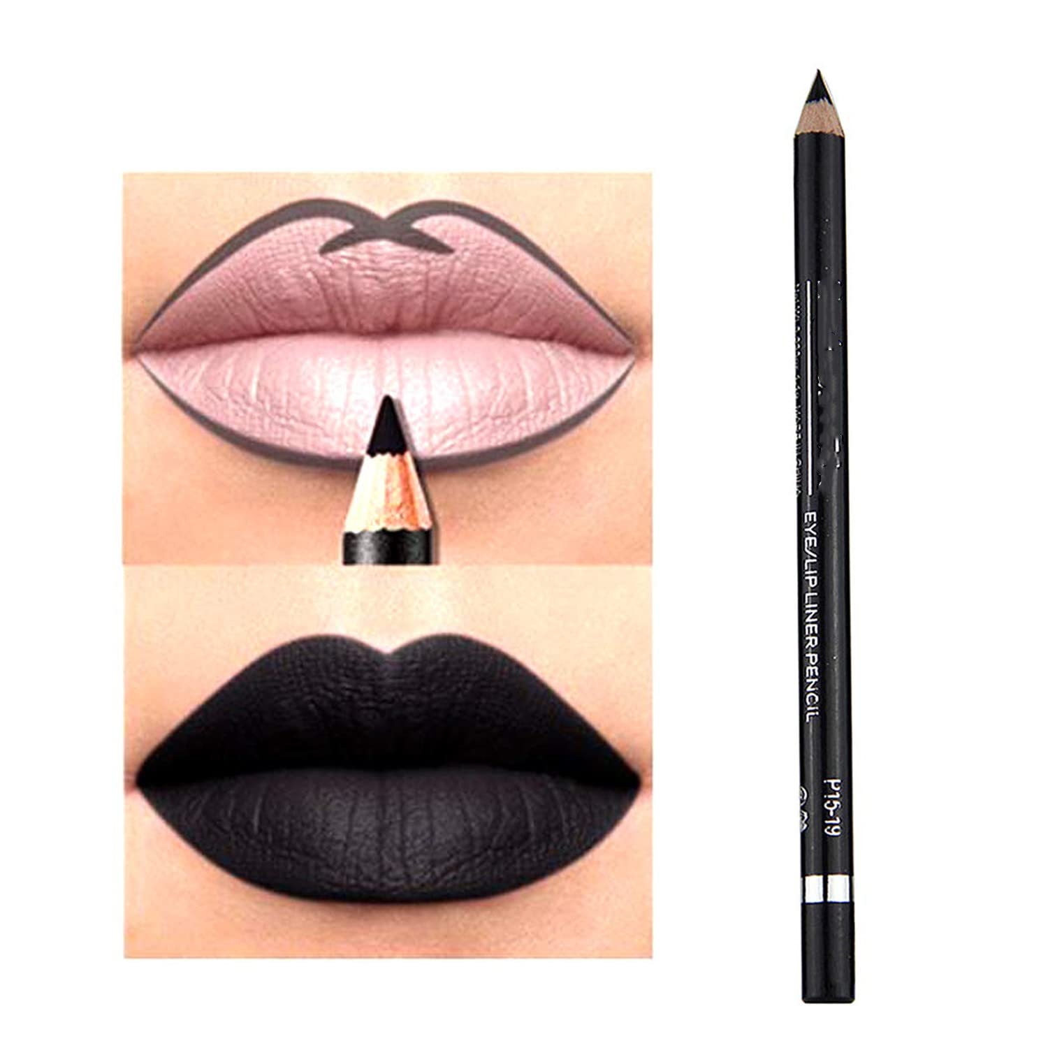 MAEPEOR Matte Lipstick and Lipliner Set 2Pcs Non-Stick Cup Velvety Liquid Lipgloss Set Waterproof and Long Lasting Liquid Lipstick Set for Women and Girls (2PCS Set, Black)