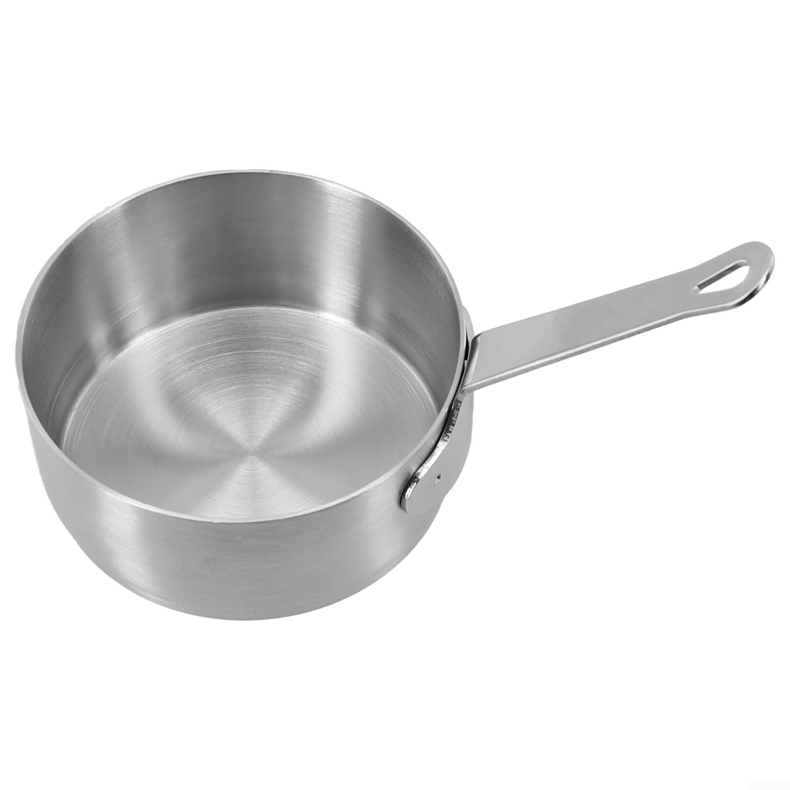 Startbuymore Small Sauce Pan Stainless Steel Saucepans Milk Pot Non Stick Small Saucepan Kitchen Cookware With Hanging Hole Long Handle(Silver(100ML))