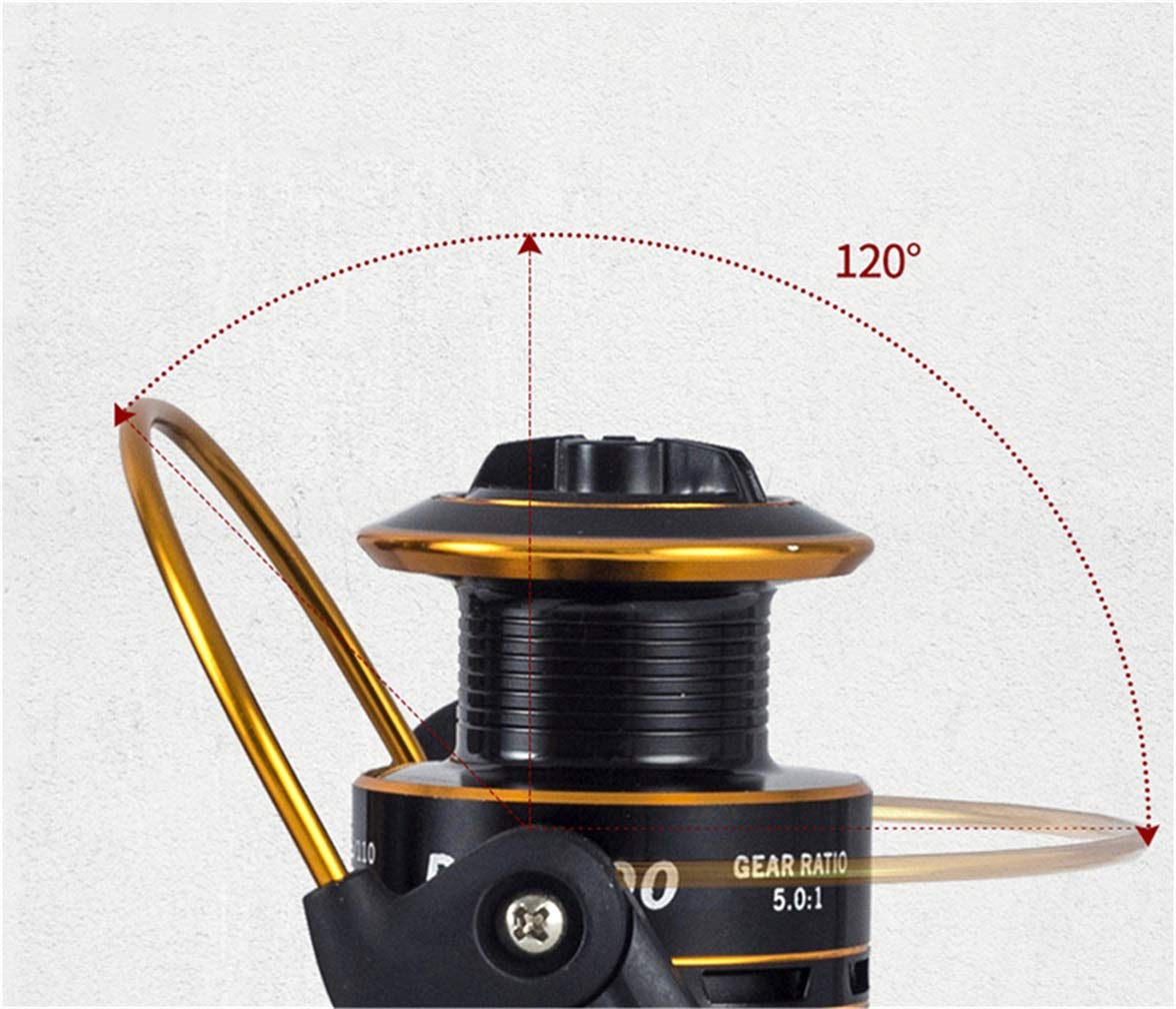 LLJPYX7L Smooth Fishing Reel, Salt Water and Fresh Water can be Used, 10BB Durable Bearing 4.7:1 Gear Ratio, Left/Right Interchangeable Handle, Suitable for Beginners (Size : 6000)