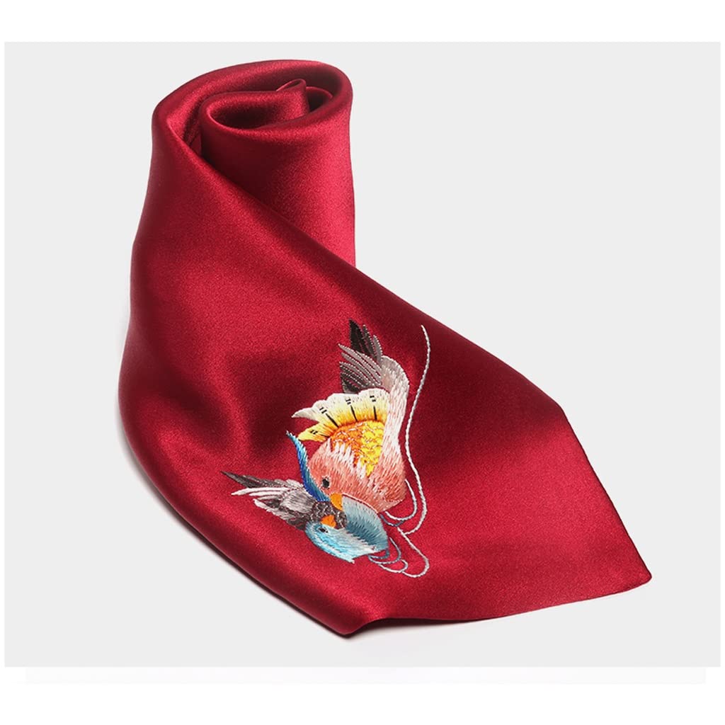 Mulberry Silk Wedding Exchange for Happy Mandarin Duck Silk Engagement Red Handkerchief Embroidered Hipa (Color : A, Size : 35x35cm)