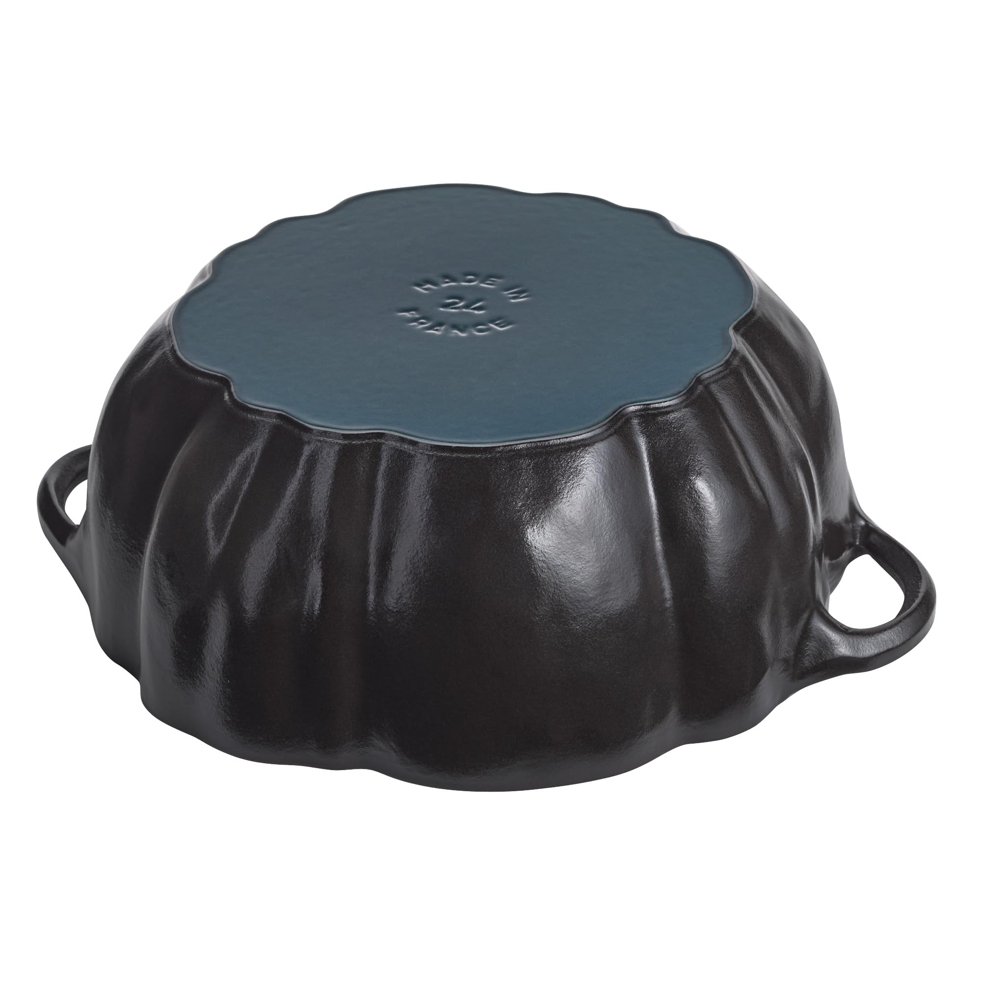 STAUB Cast Iron 3.5-qt Pumpkin Cocotte with Stainless Steel Knob - Black