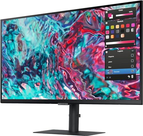 SAMSUNG 27-Inch ViewFinity S8 Series 4K UHD High Resolution Monitor, IPS Panel, 60Hz, Thunderbolt 4, HDR 10+, Built-In Speakers, Height Adjustable Stand, S27B804TGN, 2022, Black
