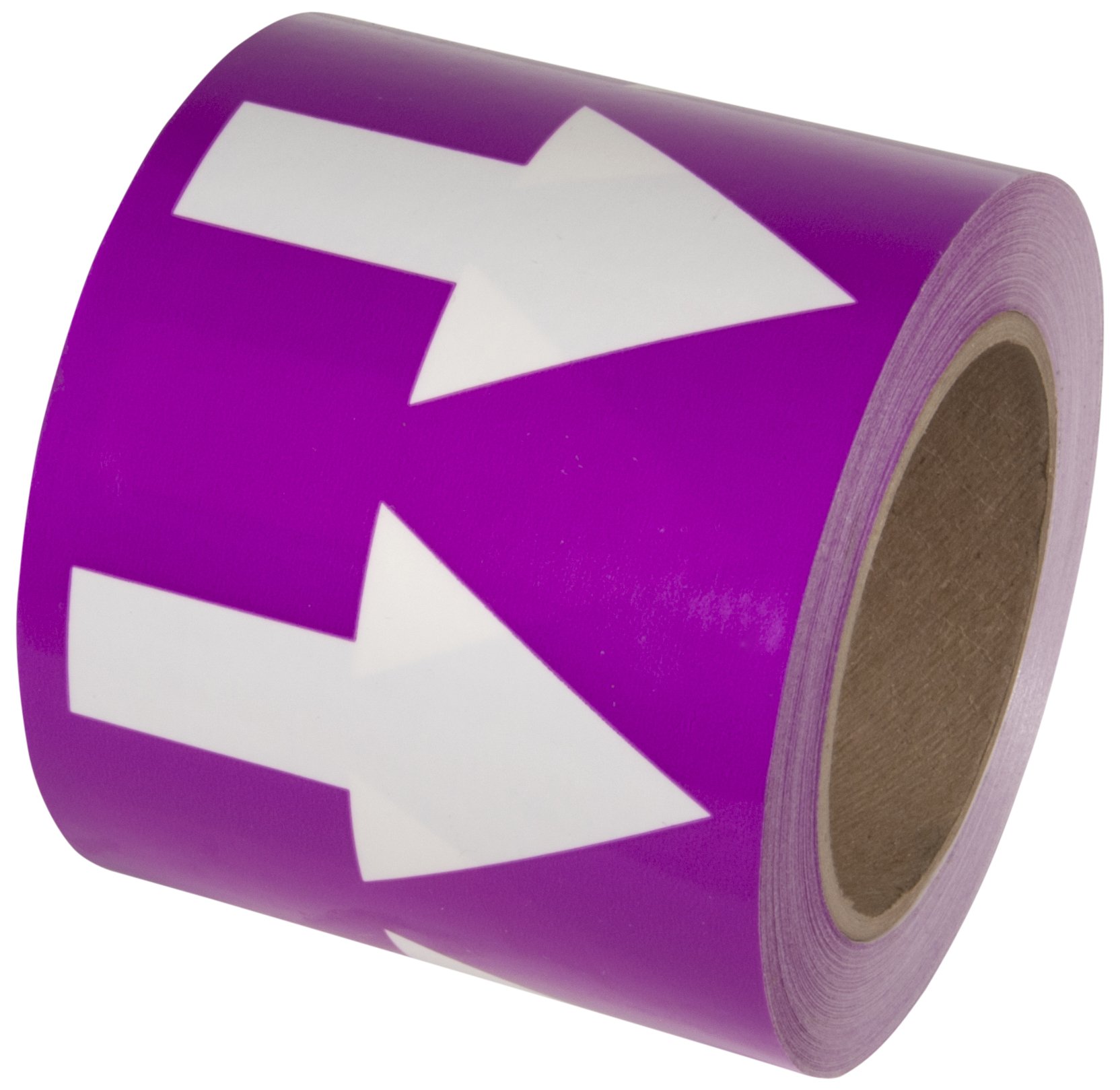 Incom Manufacturing: Directional Flow Arrow Pipe Marking Tape, 4" x 108', White/Purple