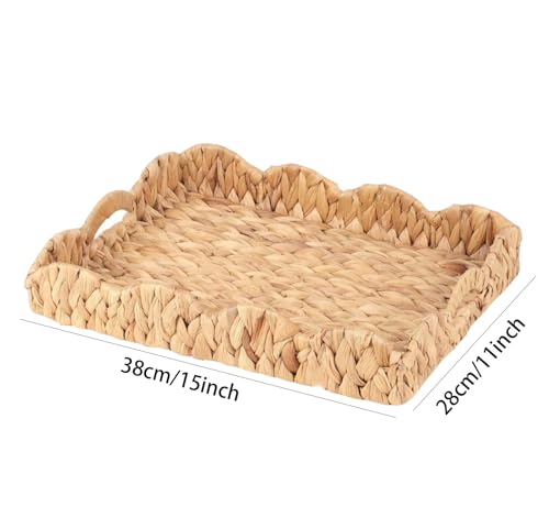 Water Hand-Woven Rectangular Storage Basket Storage Basket Storage Basket Indoor and Outdoor Goods Tray Decorative Baskets